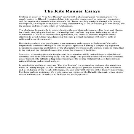 The Kite Runner Essays.pdf