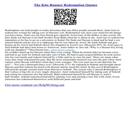 Kite Runner Hazara Quotes Analysis Of The Character Of Baba In The