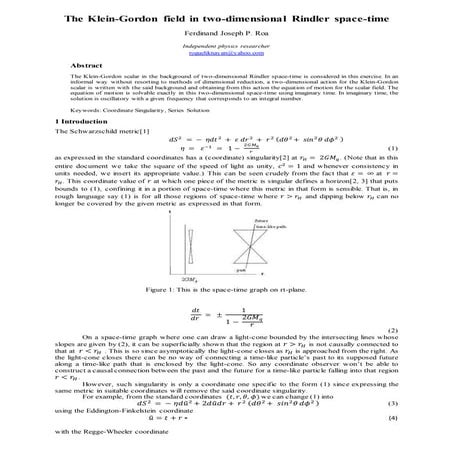 The klein gordon field in two-dimensional rindler space-time -sqrdupdt41220 | PDF
