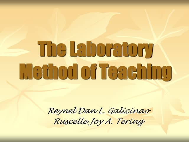 Laboratory method | PPTX