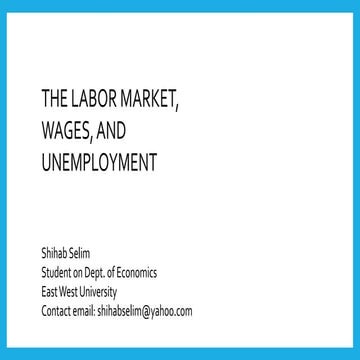 The labor market, wages and unemployment | PPTX | Job Market | Economy