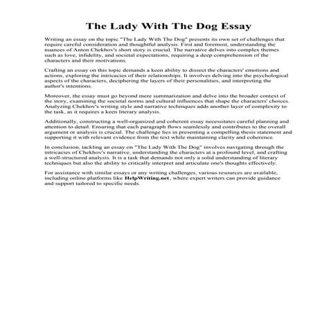 The Lady With The Dog Essay.pdfThe Lady With The Dog Essay | PDF