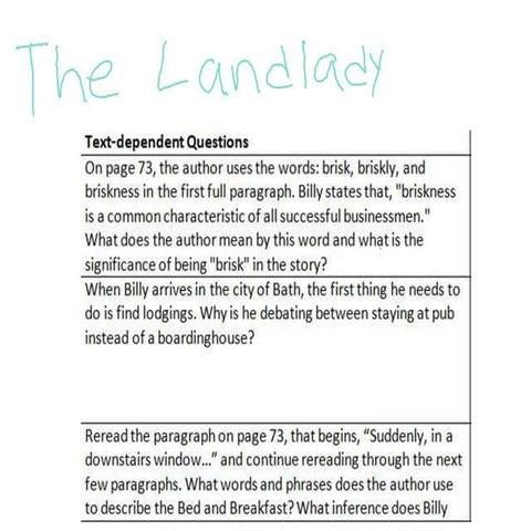 The Landlady | PDF