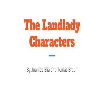 The landlady characters | PDF