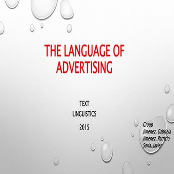 The language of advertising | PPTX