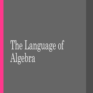 INTRODUCTION TO ALGEBRA | PPTX