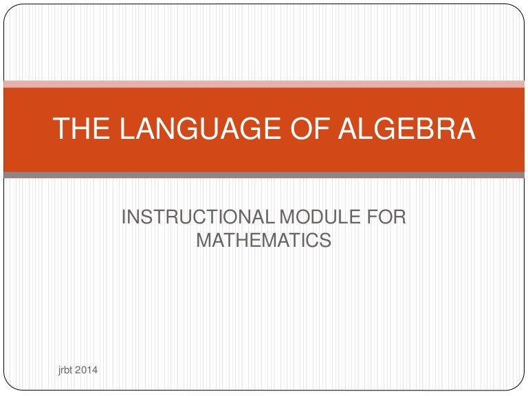 The language of algebra