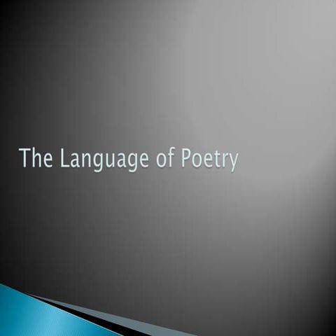 The Language Of Poetry | PPTX