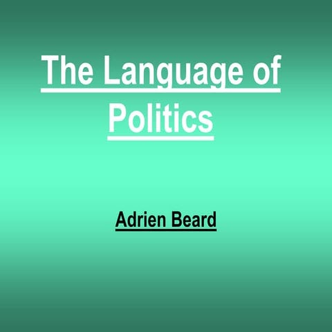 Language and Politics | PPT