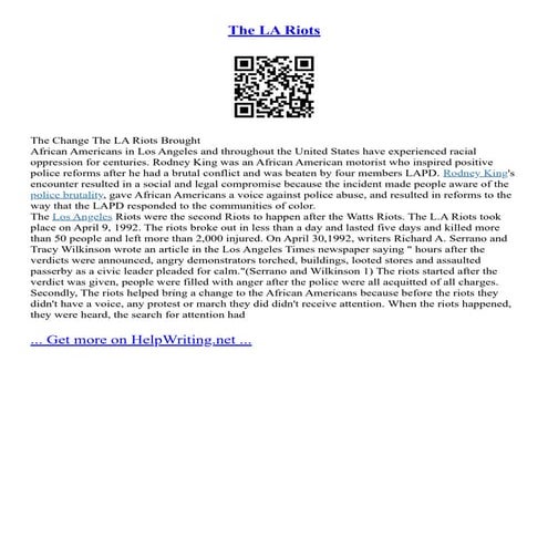 The LA Riots | PDF