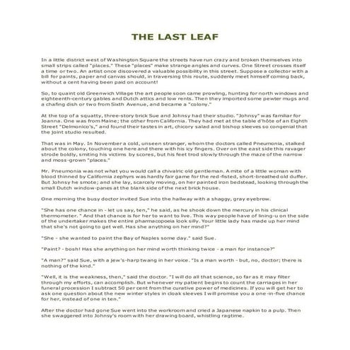 The Last Leaf | DOCX