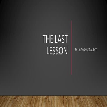 The last lesson