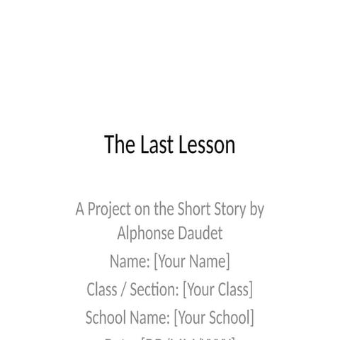 ENGLISH Project class 12 ppt final project last lesson ppt | PDF