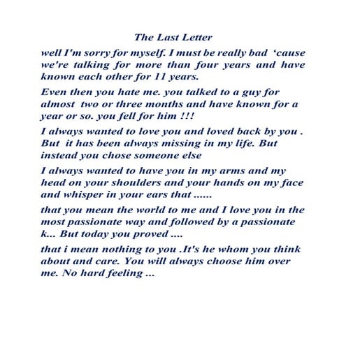 The last letter | PDF
