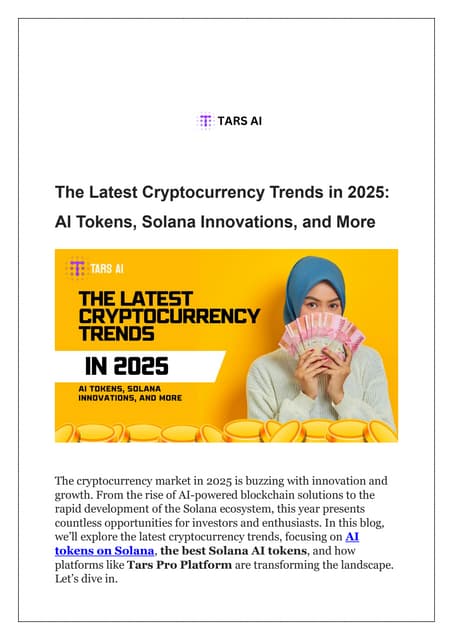 Tars Token AI Best Solana AI Token In Crypto | PPT