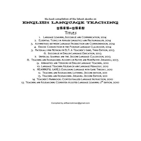 The latest e books on elt | PDF