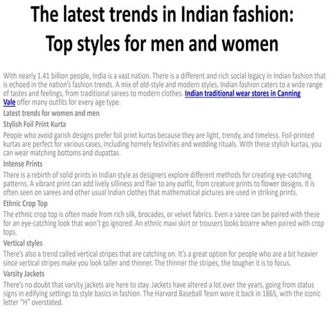 The latest trends in Indian fashion Top styles for men and women.pptx
