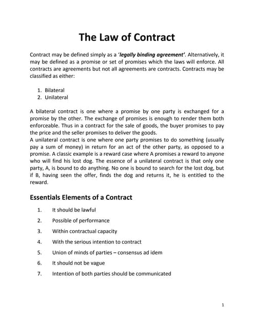 Introduction to Contract Law | PPT