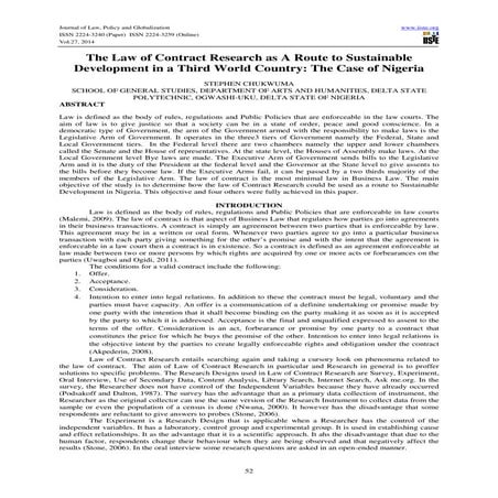 The law of contract research as a route to sustainable | PDF