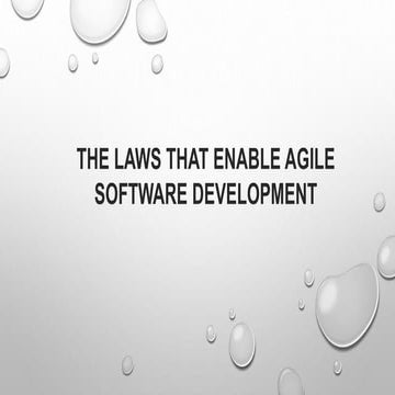 The laws that enable agile software development | PPTX