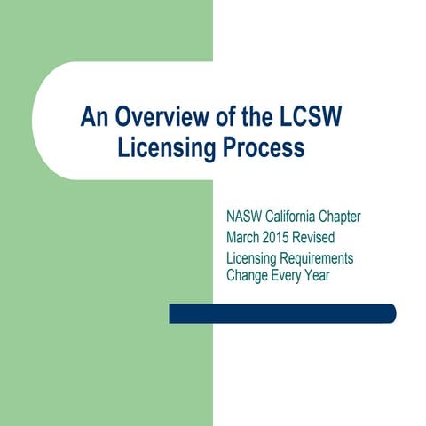 The lcsw licensing process revised 2015 | PPTX