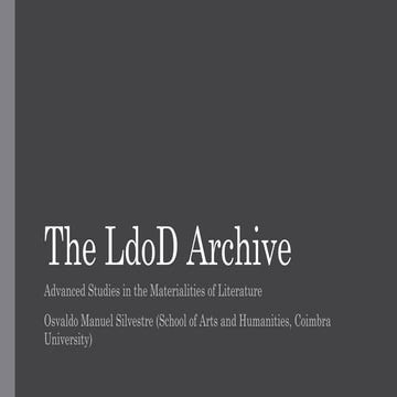 Silvestre- The LdoD project | PPT