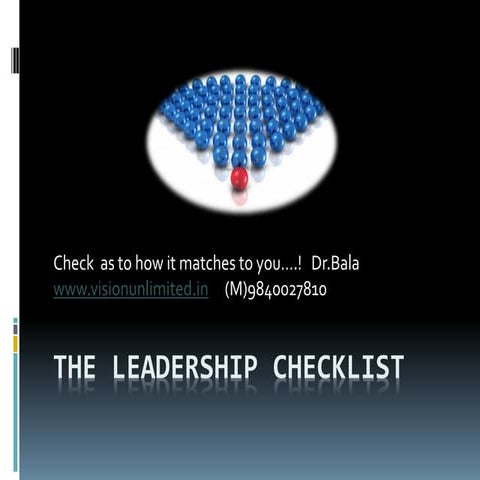 The leadership checklist | PPT