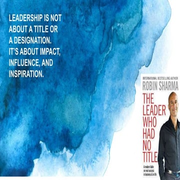Summary- The Leader Who Had No Title | PDF