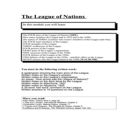 The league of nations | DOCX