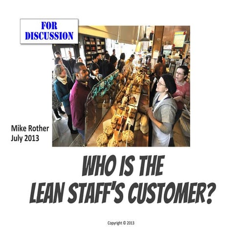 Who is the Lean Staff's Customer? | PDF | Business Operations | Business