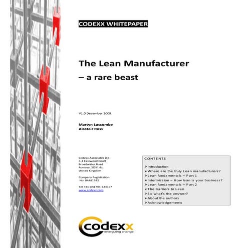 The Lean Manufacturer A Rare Beast Whitepaper | PDF | Manufacturing Industry | Industries