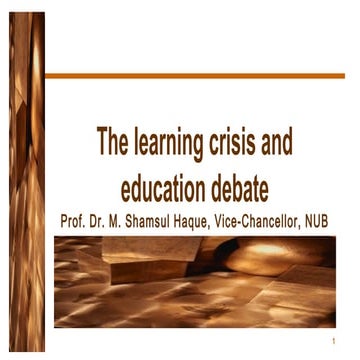 The learning crisis and education debate. | PPT