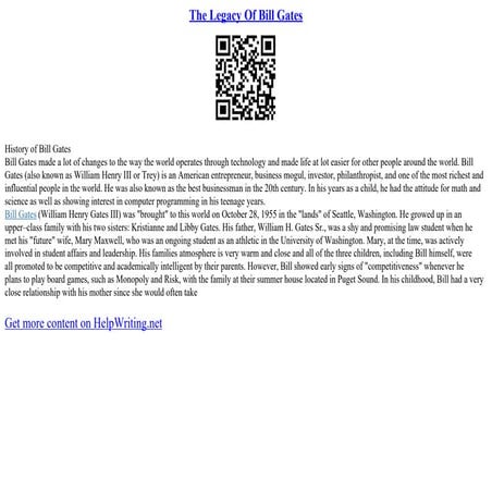 The Legacy Of Bill Gates | PDF