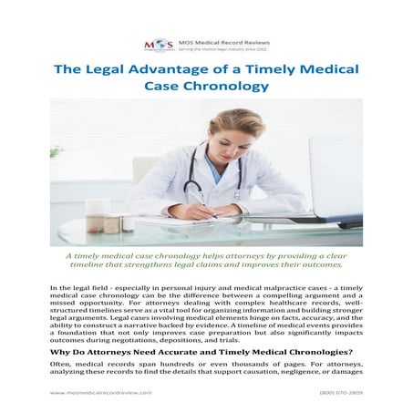 The Legal Advantage of a Timely Medical Case Chronology.pdf