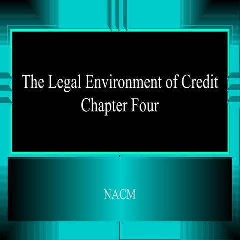 The Legal Environment of Credit | PPT