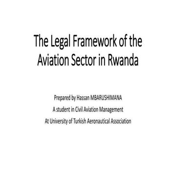 The legal framework of the aviation sector in | PPTX