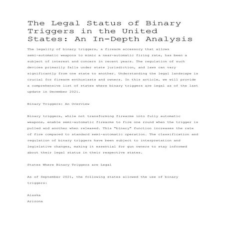 The Legal Status of Binary Triggers in the United States_ An In-Depth ...