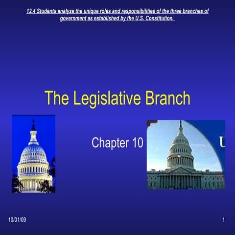 The Legislative Branch Ch 10 | PPT