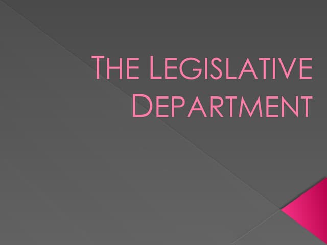 The legislative department | PPTX