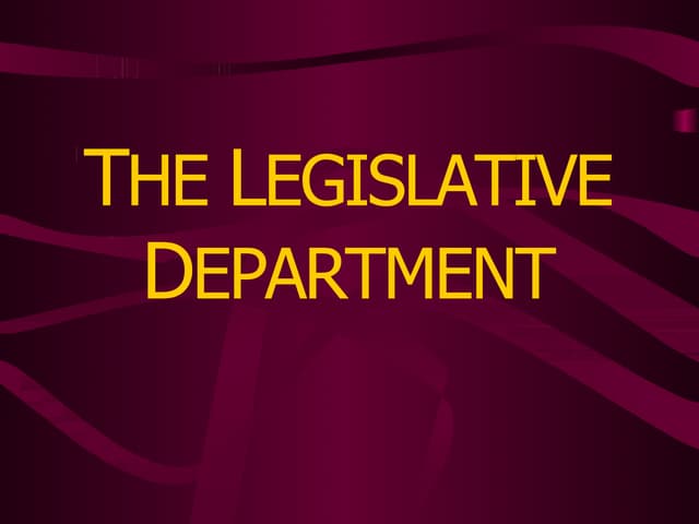 The legislative department | PPTX