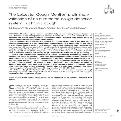 The leicester cough monitor preliminary | PDF