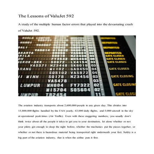The lessons of valu jet 592 | PDF