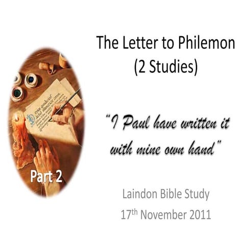 The letter to Philemon - Part 2 | PPTX