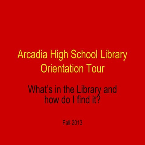The Library Tour 2013 | PPT