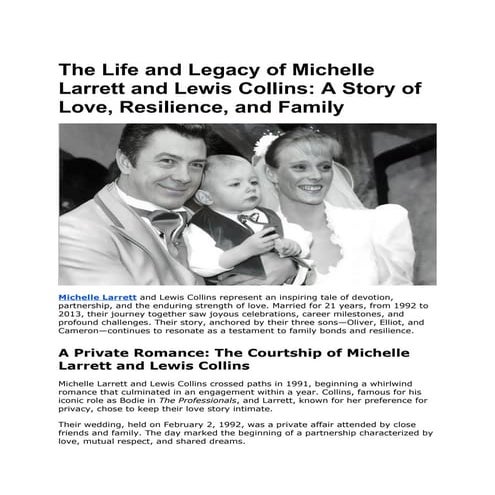 The Life and Legacy of Michelle Larrett and Lewis Collins_ A Story of ...