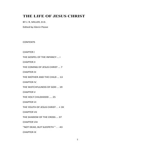 The life of jesus christ | PDF