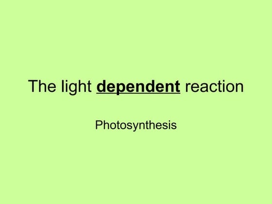 Photosynthesis light dependent reactions | PPTX | Chemistry | Science