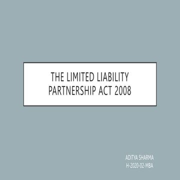 The Limited liability partnership Act 2008.pptx | Legal Services ...