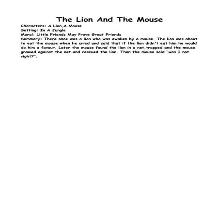 The lion and the mouse | DOC