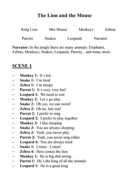 The lion and the mouse - Play Script | DOCX
